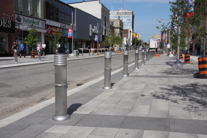 Removeable Bollard Streetscape - Ontario Canada | Blockaides